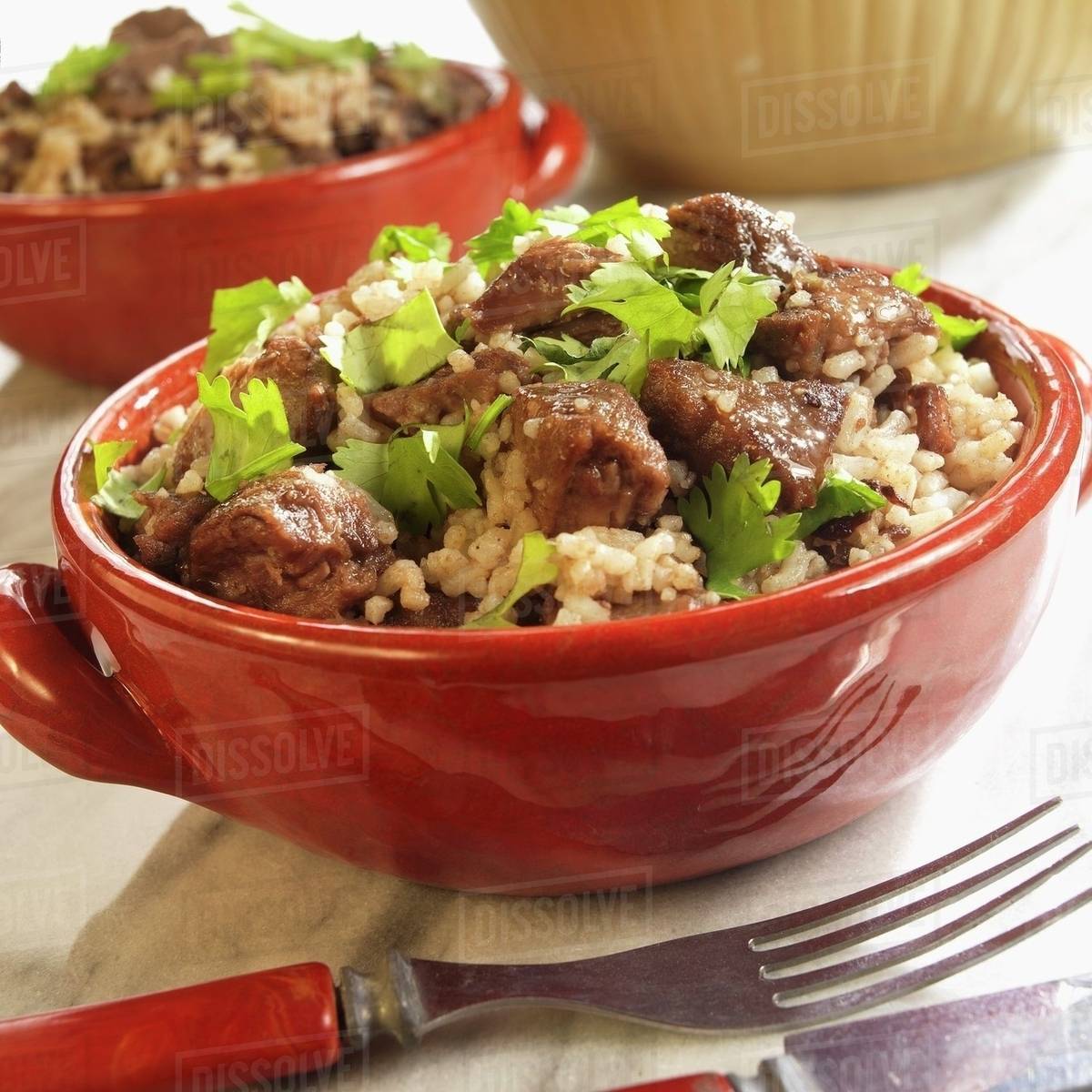 Brazilian cowboy rice with beef and parsley - Royalty-free Stock Photo ...