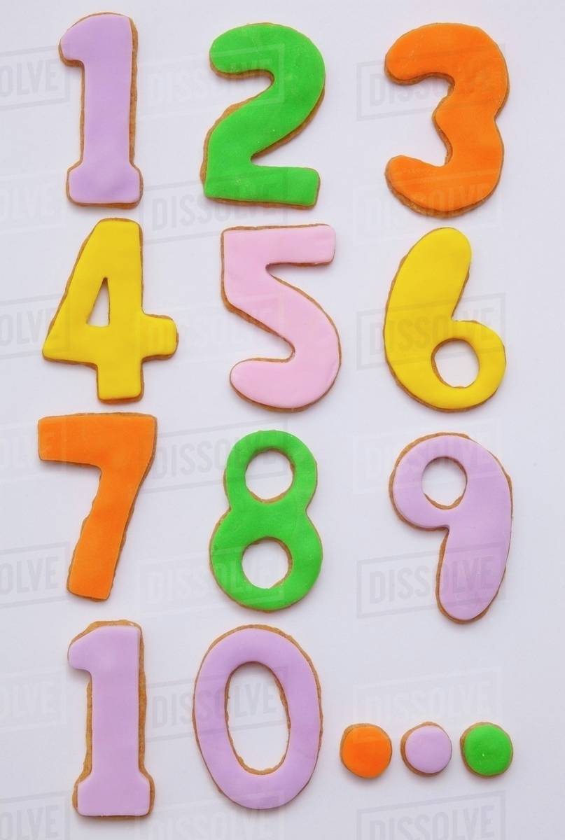 Number biscuits from 1-10 with colourful icing - Royalty-free Stock ...
