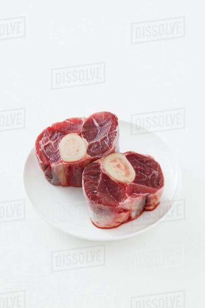 Raw slices of beef shin for osso bucco - Royalty-free Stock Photo ...