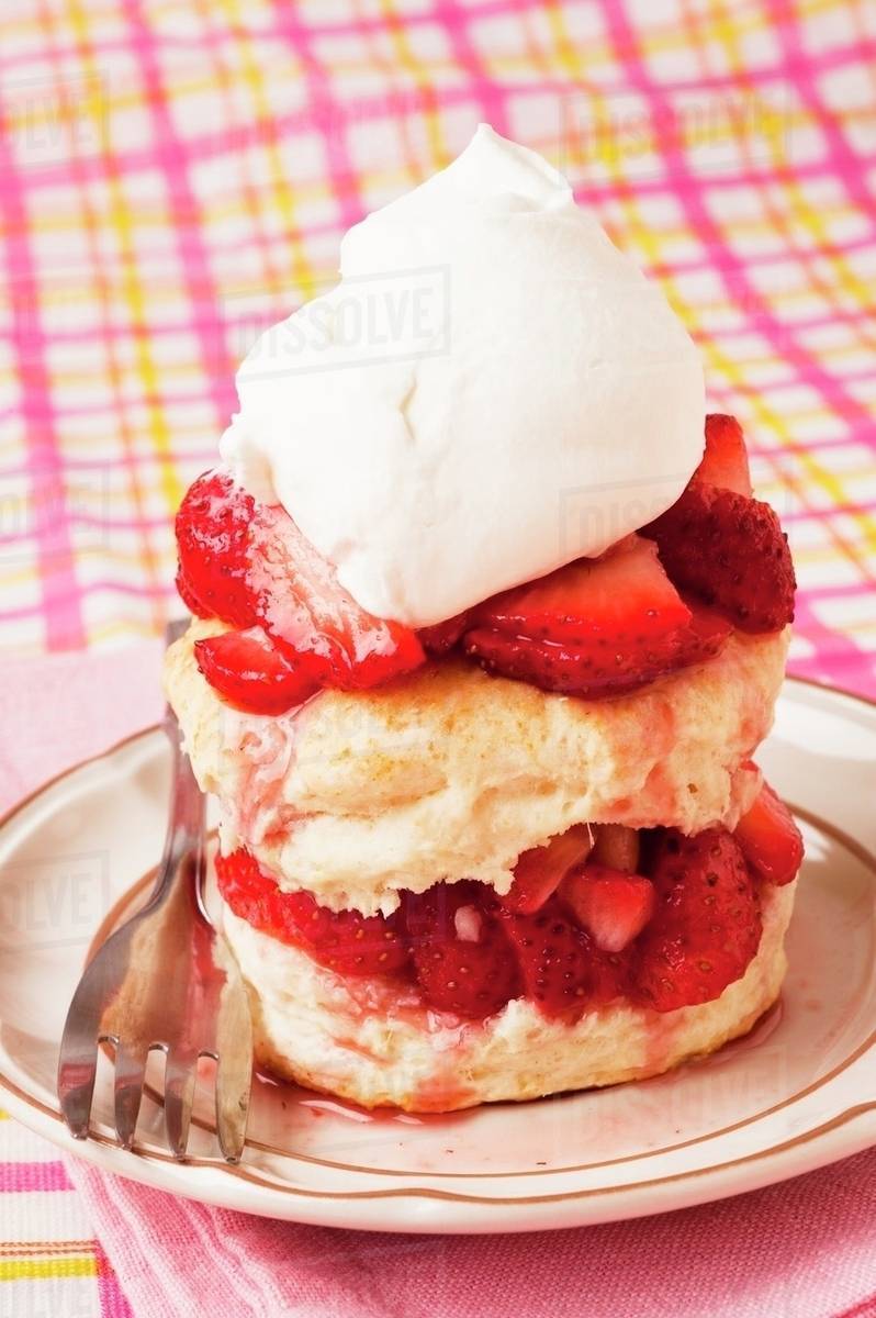 Strawberry shortcake with cream - Royalty-free Stock Photo | Dissolve