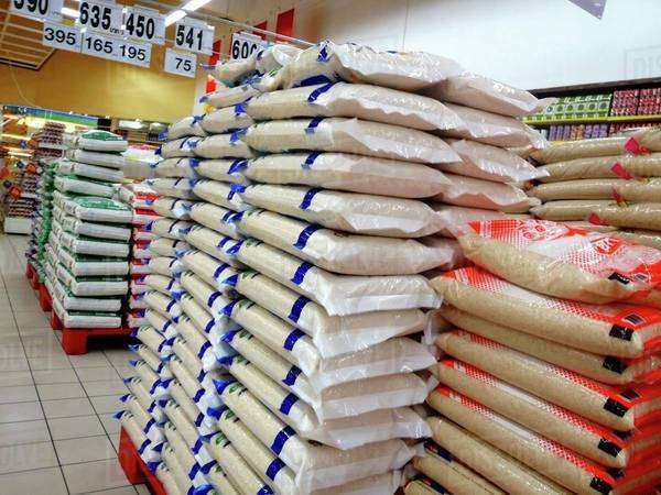 Various sacks of rice in a supermarket in Thailand - Royalty-free Stock ...