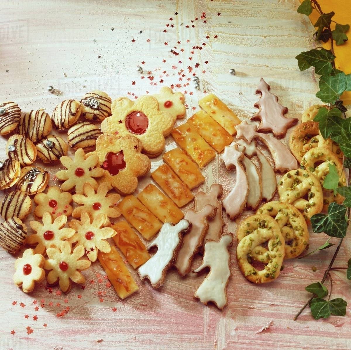 Many different Christmas biscuits - Royalty-free Stock Photo | Dissolve