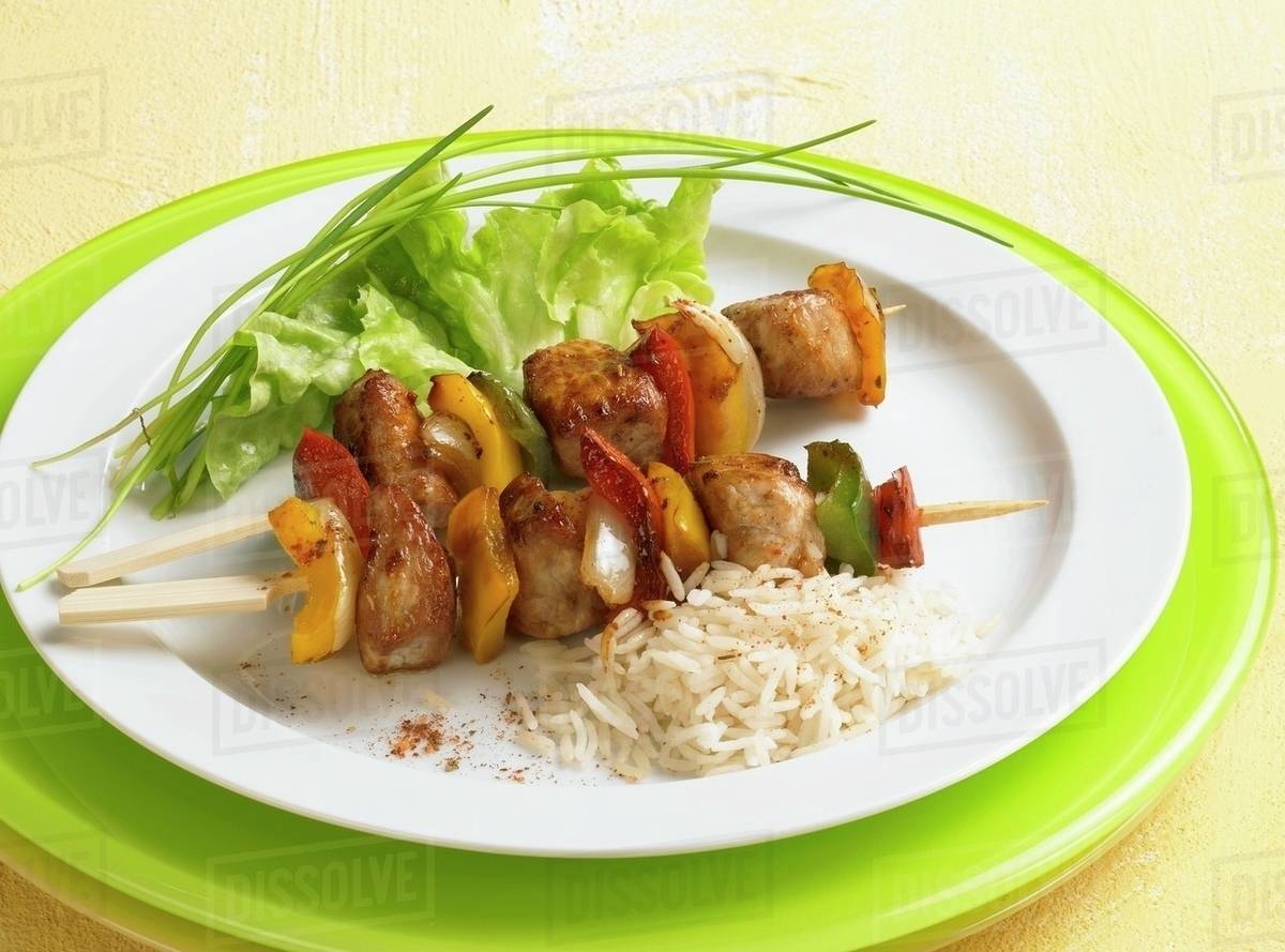 Shashlik with rice - Royalty-free Stock Photo | Dissolve