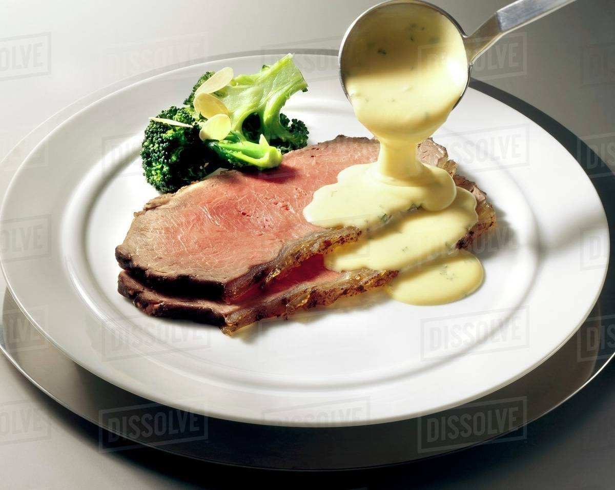 Roast beef with Bearnaise sauce - Royalty-free Stock Photo | Dissolve