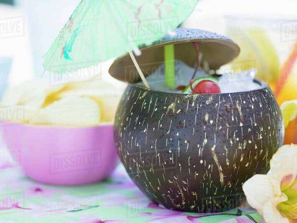 Cocktail in a coconut shell - Royalty-free Stock Photo | Dissolve
