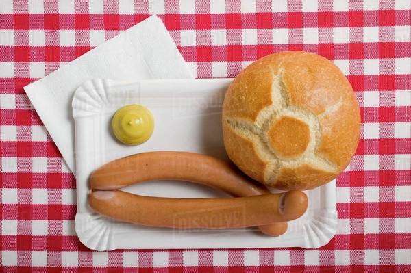 Frankfurters with bread roll and mustard - Royalty-free Stock Photo ...