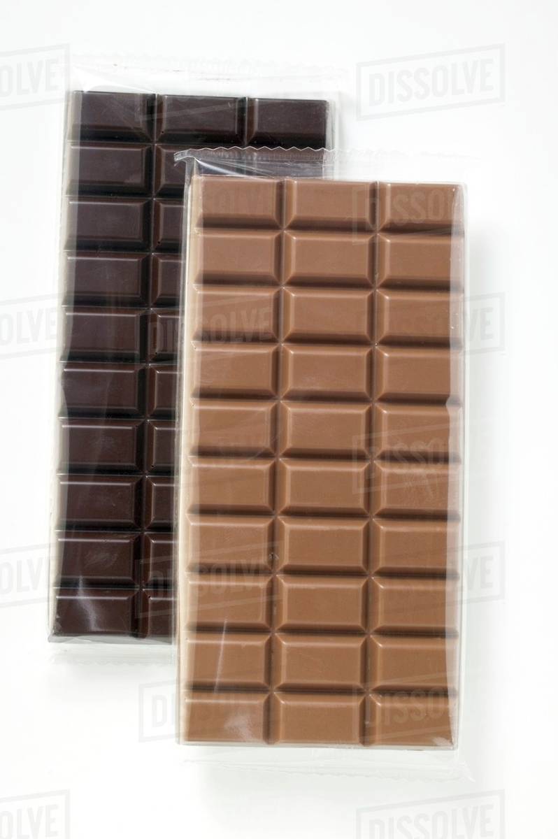 Two bars of chocolate: dark chocolate and milk chocolate - Royalty-free ...