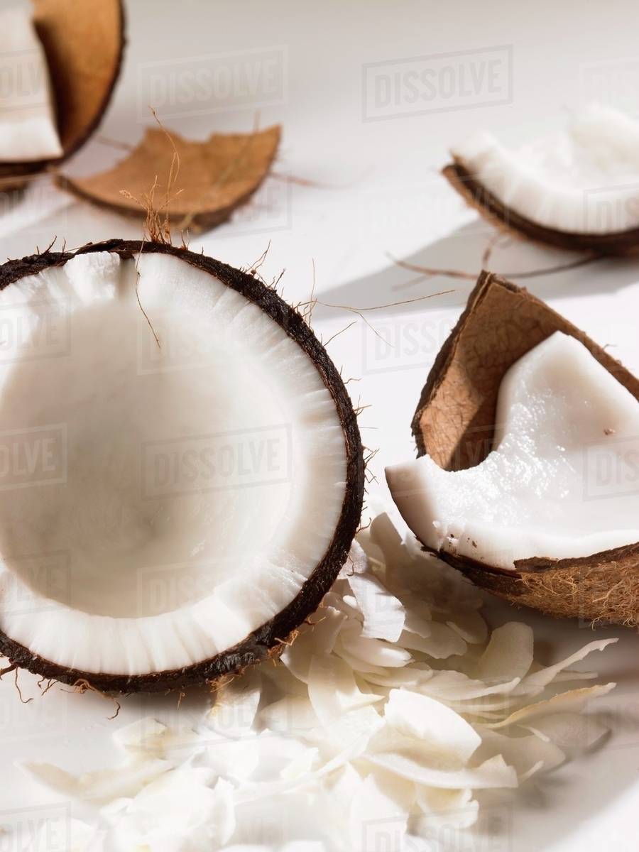 An opened coconut - Royalty-free Stock Photo | Dissolve