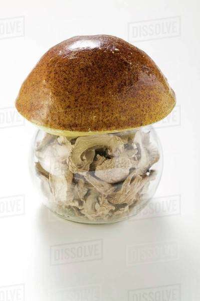 Dried ceps in jar - Royalty-free Stock Photo | Dissolve