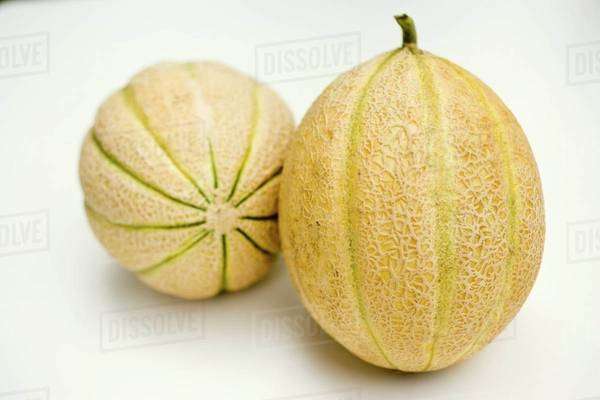 Two cantaloupe melons - Royalty-free Stock Photo | Dissolve