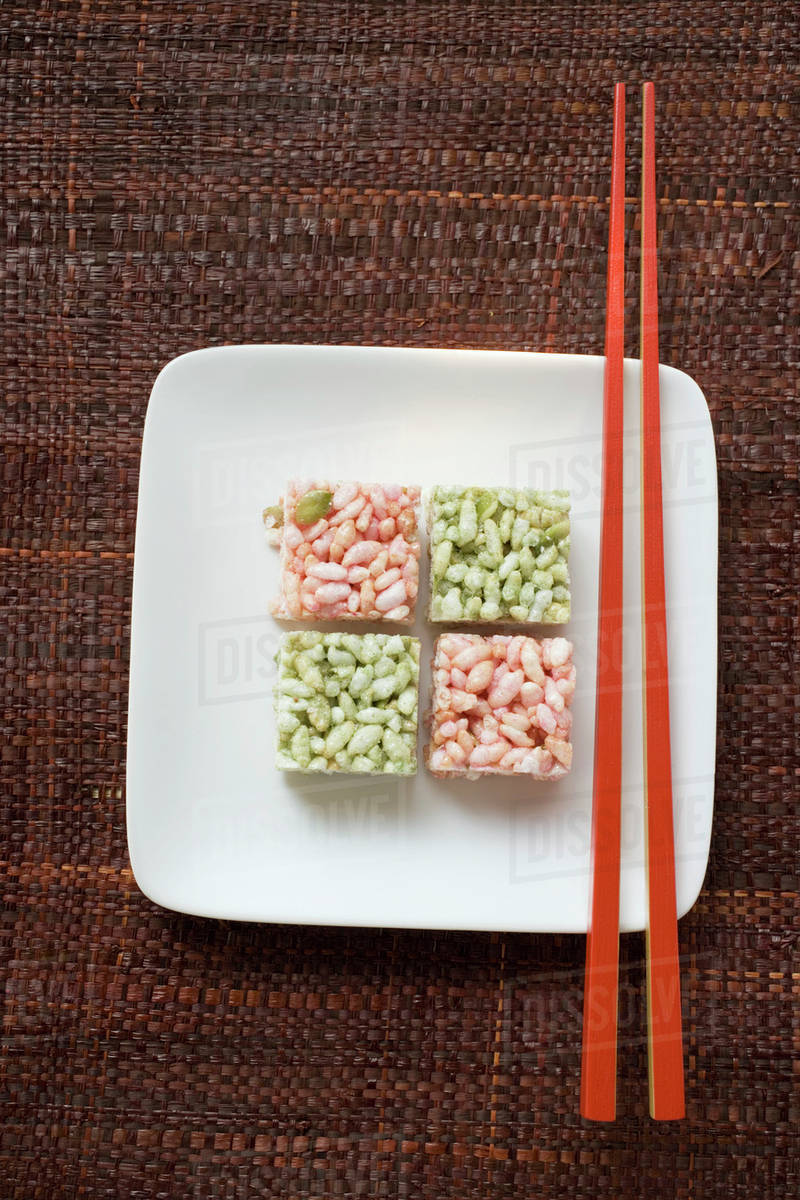Puffed rice sweets from Asia - Stock Photo - Dissolve