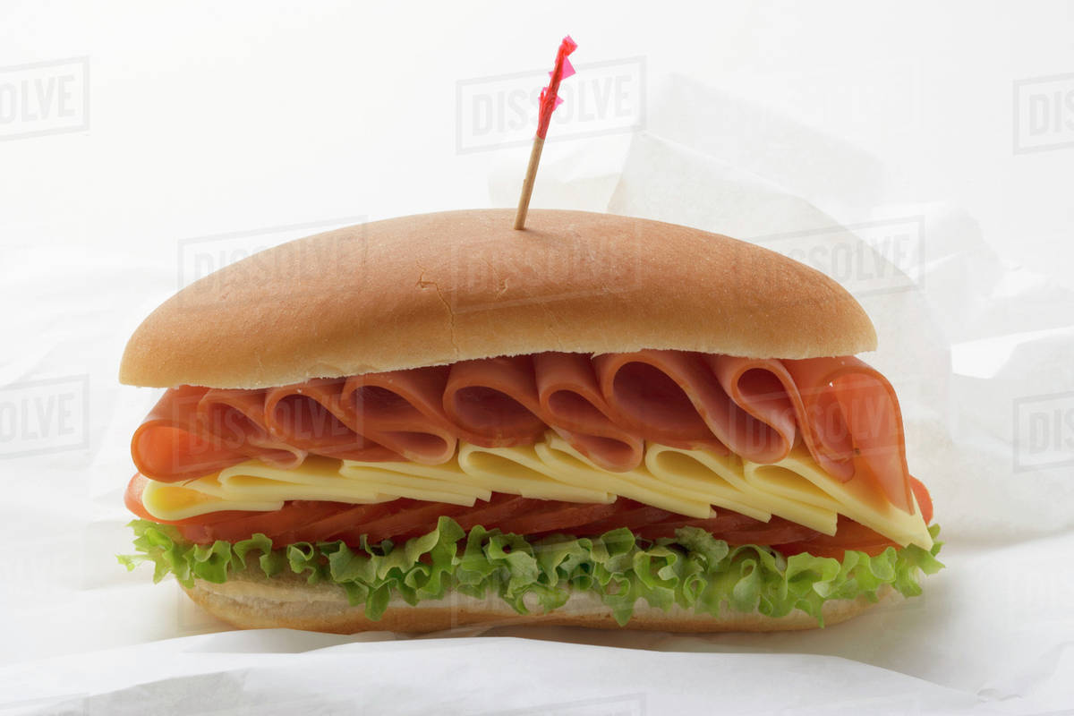 Sub sandwich on sandwich wrap - Royalty-free Stock Photo | Dissolve