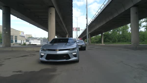 American police car catches up with the fugitive in a sportscar. - 4K ...