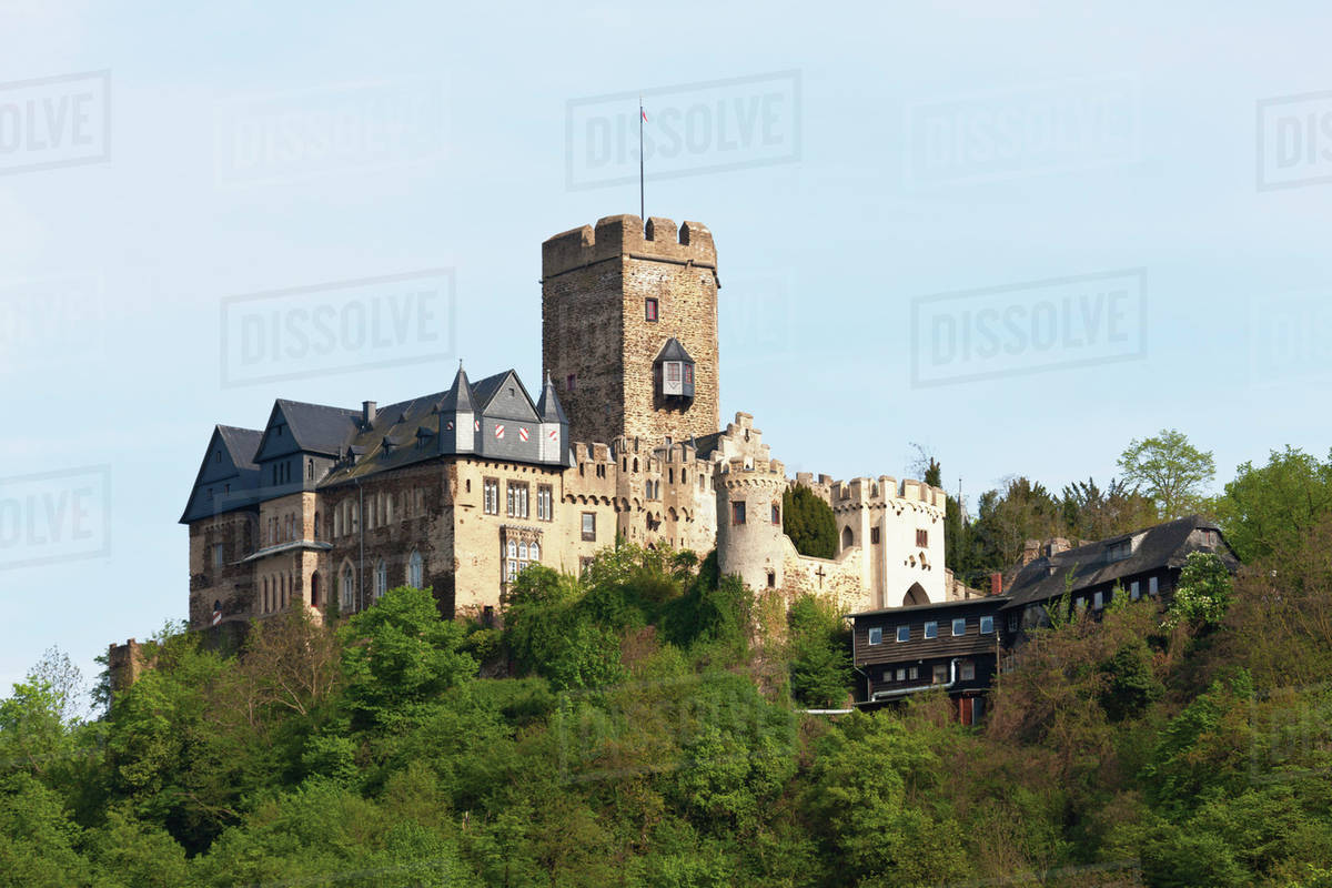 Europe, Germany, Rhineland-Palatinate, View of lahneck castle - Stock ...
