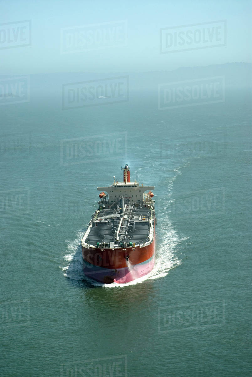 Overhead view of tanker ship - Stock Photo - Dissolve