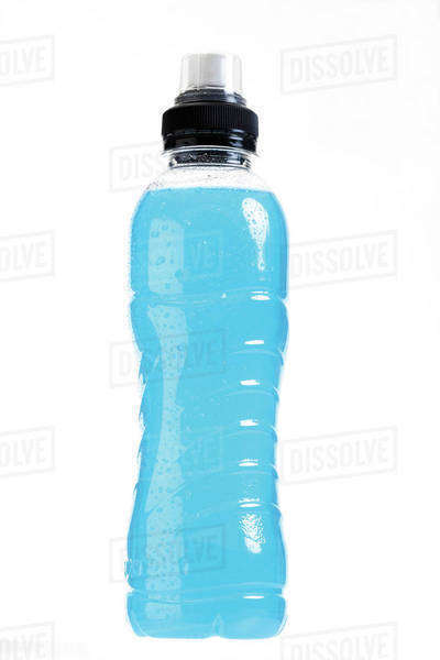 Bottle of blue liquid - Stock Photo - Dissolve