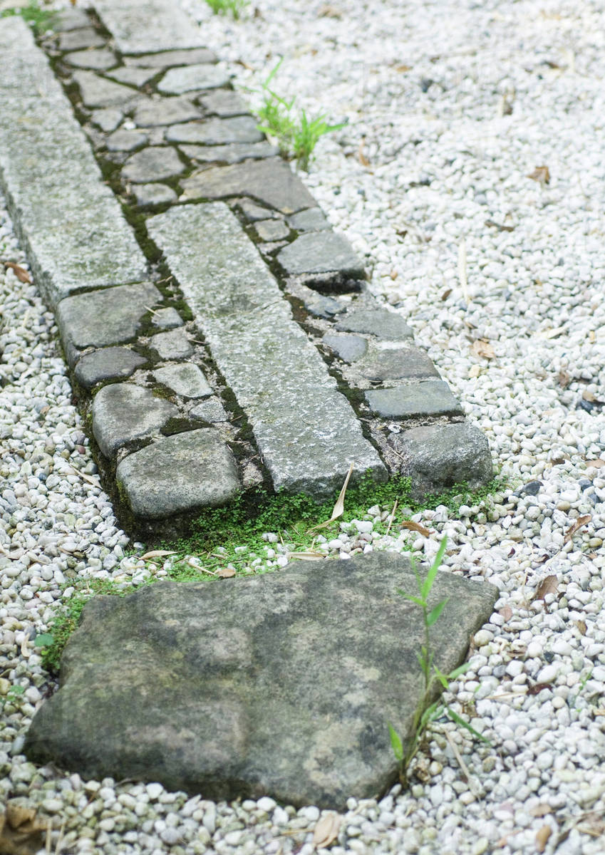 Landscaping, close-up of stone border - Royalty-free Stock Photo | Dissolve
