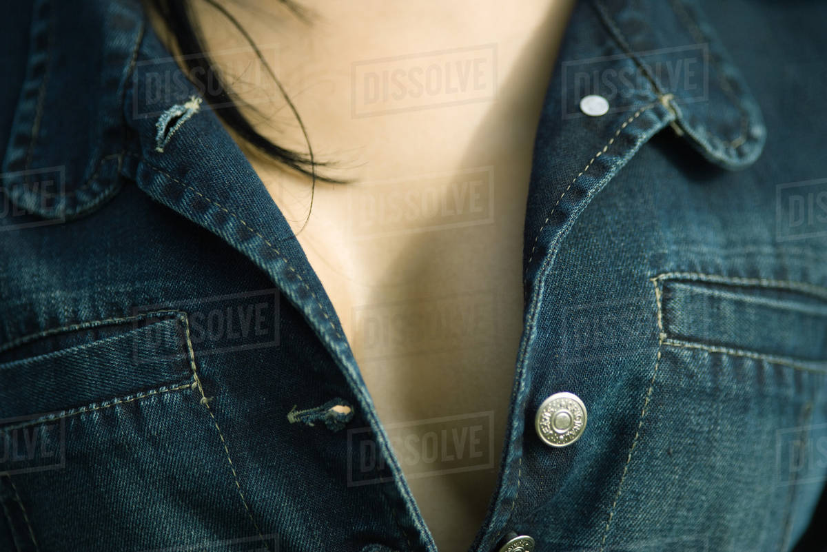 Cropped view of woman's cleavage, close-up - Royalty-free Stock Photo ...