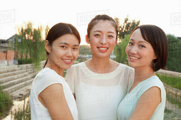 Three Young Women - Portrait - Stock Photo - Dissolve