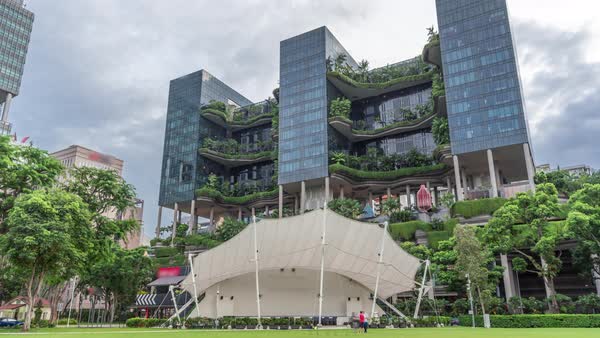 Hong Lim Park timelapse hyperlapse covered by some bushes and a large ...