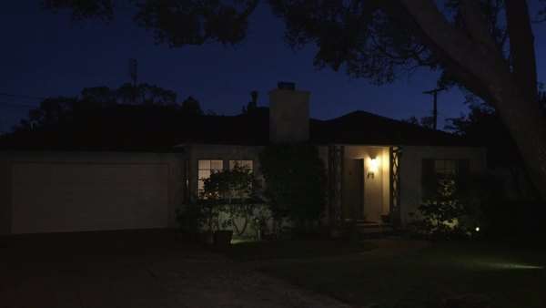 Static shot of a suburban house at night - HD Rights-managed Stock ...