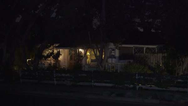 Static shot of a one story house at night in Los Angeles - HD Rights ...