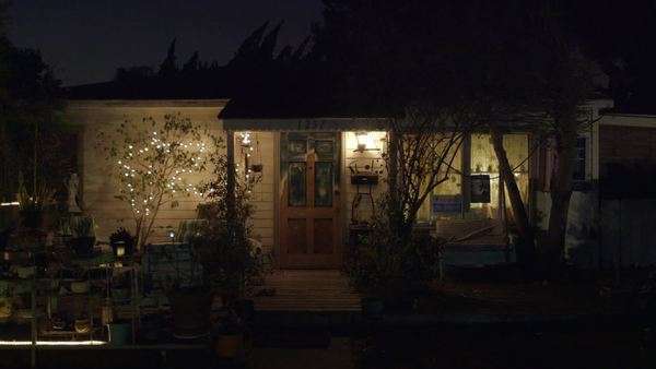 Static shot of a one story house at night in Los Angeles - HD Rights ...