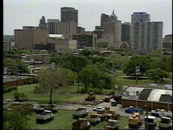 Zooming in shot of Alfred P Murrah Federal Building after Oklahoma City ...