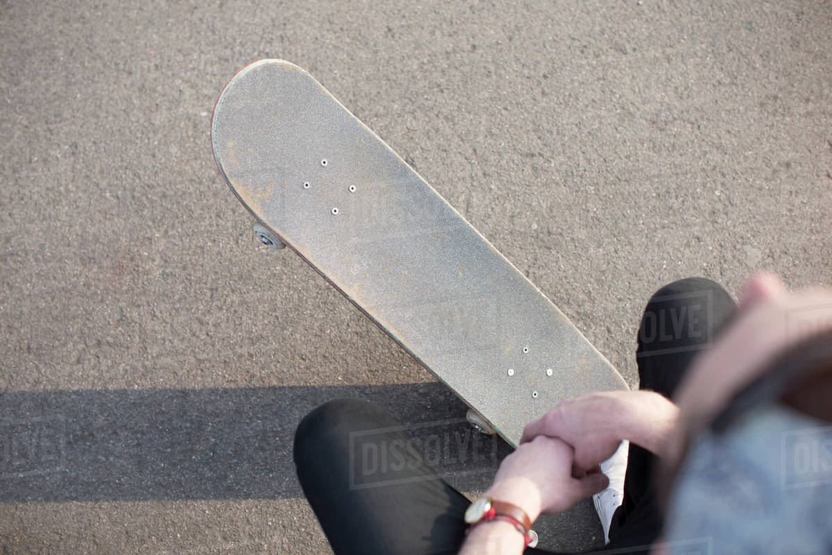 Close-up of skateboarder's feet with skateboard - Royalty-free Stock ...