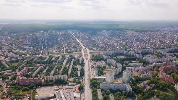 Panorama of the city of Penza from the air in the summer. Penza, Russia ...