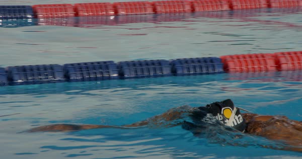 Female Swimmer doing the Crawl in Swimming Pool Lanes. - Stock Video ...