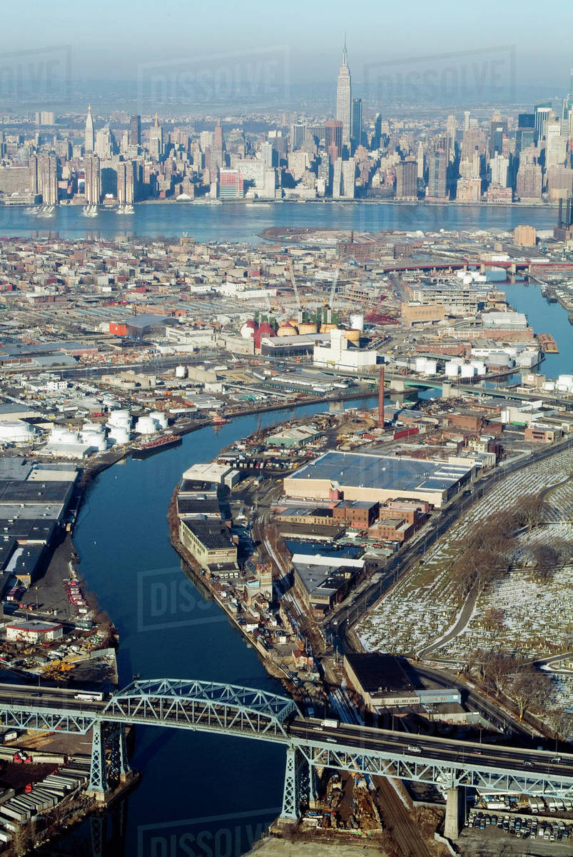 Aerial view of Manhattan Island, New York City, NY, USA - Royalty-free ...