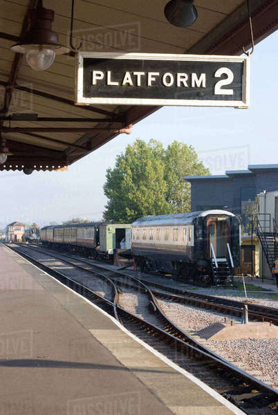 Platform sign detail at a train station in England - Royalty-free Stock ...