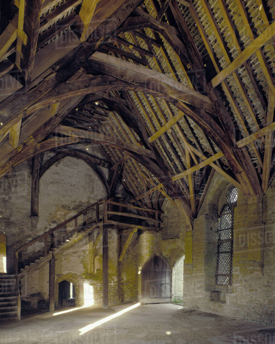 Interior view of the hall, Stokesay Castle, Shropshire, UK - Royalty ...
