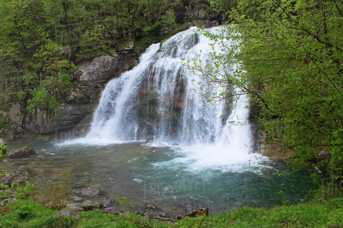 Waterfall, Soca River, Slovenia - Stock Photo - Dissolve