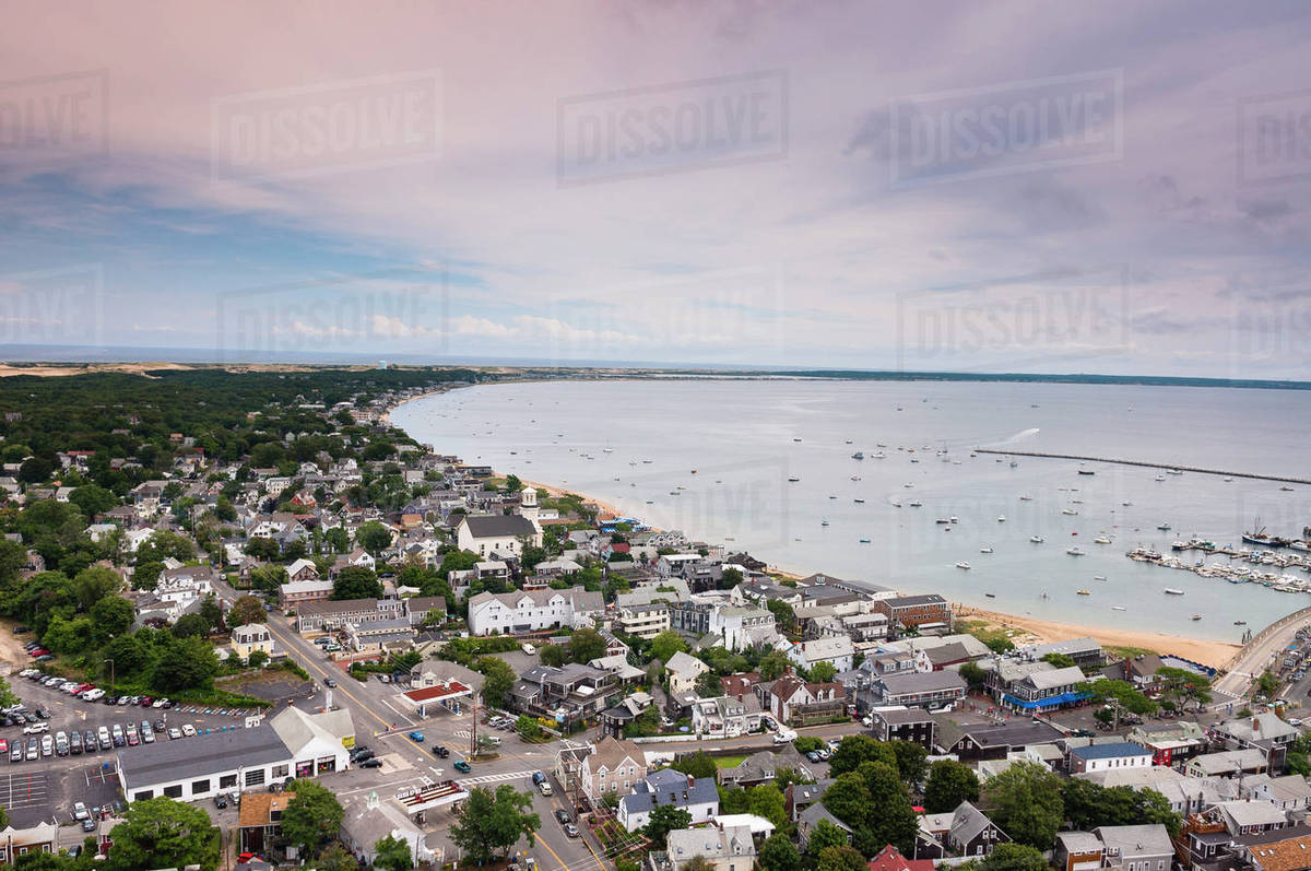 Overview of Town and Harbour, Provincetown, Cape Cod, Massachusetts ...