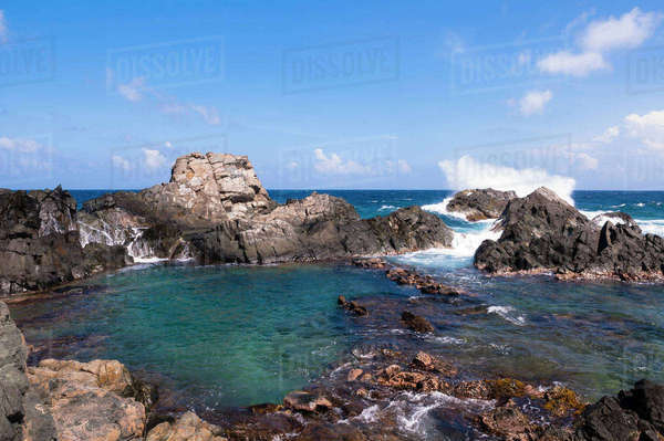 Natural Pool and Rocks, Arikok National Park, Aruba, Lesser Antilles ...