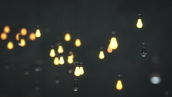 Heart shape of hanging light bulbs. Abstract romantic or Valentines Day ...