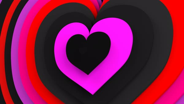 Heart shapes. Computer generated seamless loop 3D animation - Stock ...