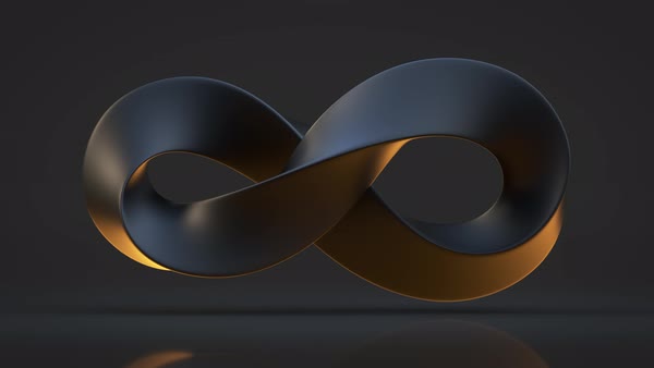Black Infinity symbol. Seamless loop 3D render animation - 4K Royalty ...