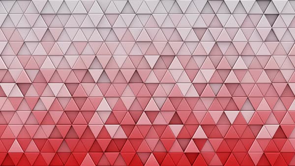 White red gradient triangles extruded. Abstract geometric background ...