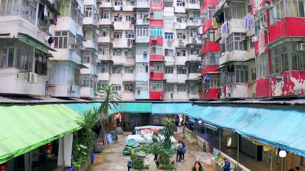 Yik Cheong Building, also known as the Monster Building, old buildings ...