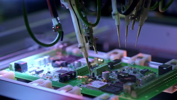 Electronic circuit board production. Automated Circut Board machine ...