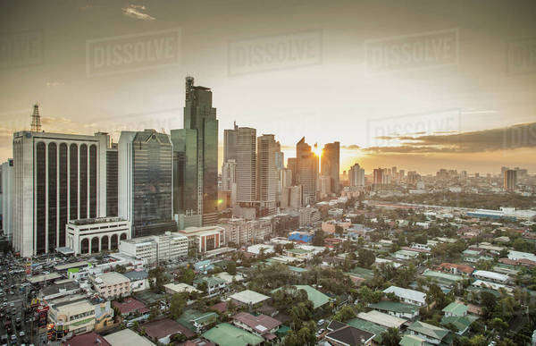 Aerial view of Manila cityscape, Manila, Philippines - Royalty-free ...