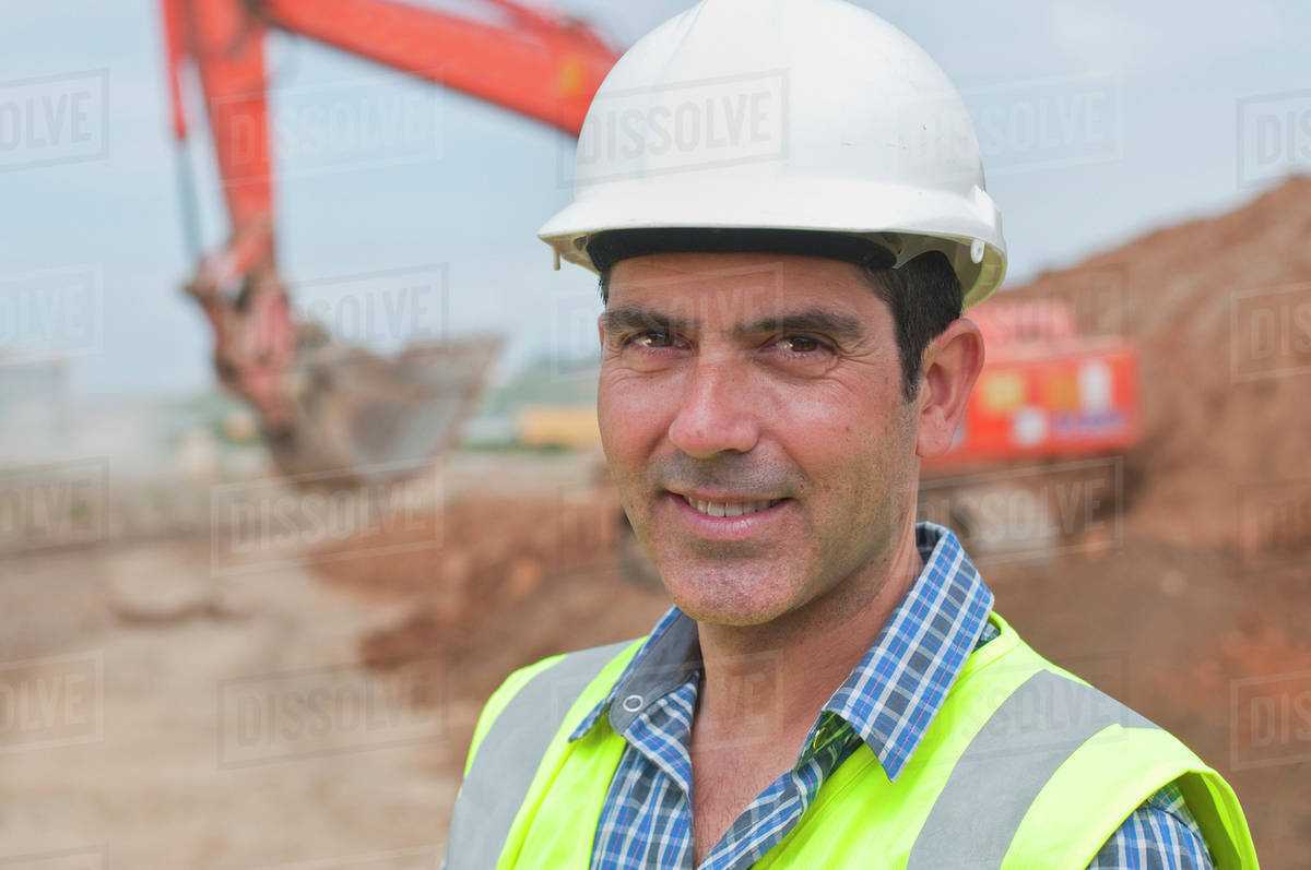 Hispanic construction worker on construction site - Royalty-free Stock ...