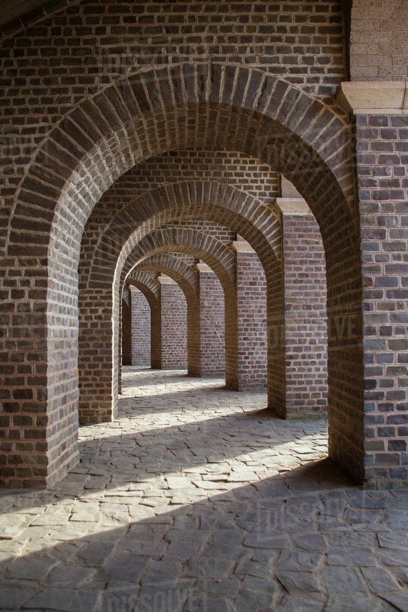 Brick archways in restored amphitheater - Royalty-free Stock Photo ...