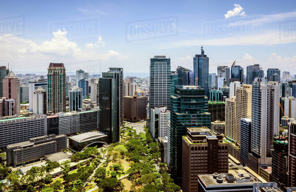 Manila cityscape under blue sky, Philippines - Royalty-free Stock Photo ...
