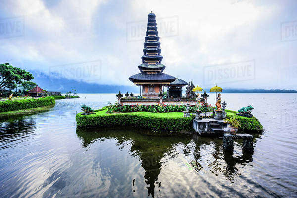 Pagoda floating on water, Baturiti, Bali, Indonesia - Stock Photo ...