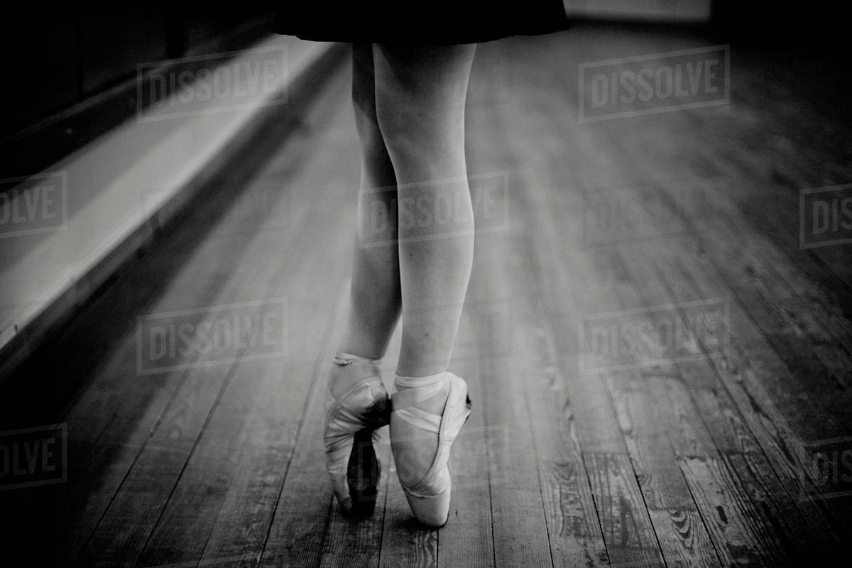 Caucasian ballerina standing on pointe - Royalty-free Stock Photo ...