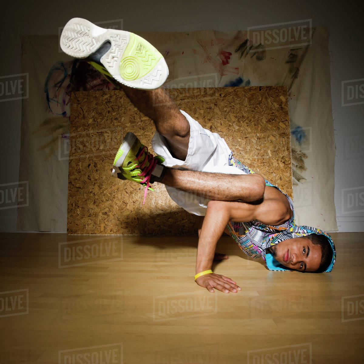Hispanic man break dancing in nightclub - Royalty-free Stock Photo ...
